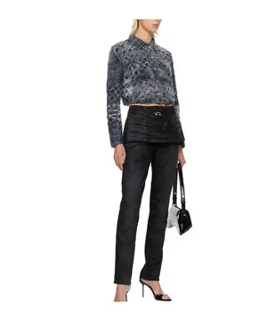 DIESEL® Distressed Cropped Denim Jacket