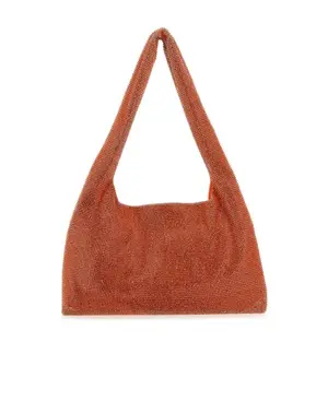 Kara Embellished Mesh Tote Bag - Red