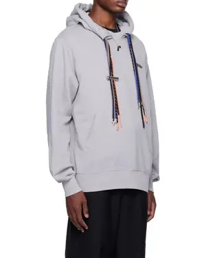 AMBUSH Logo Printed Drawstring Hoodie - Gray
