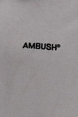 AMBUSH Logo Printed Drawstring Hoodie - Gray