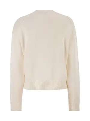 Polo Ralph Lauren Intarsia Logo Knit Sweater - White