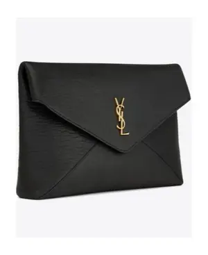 Saint Laurent Cassandre Envelope Large Clutch Bag - Black