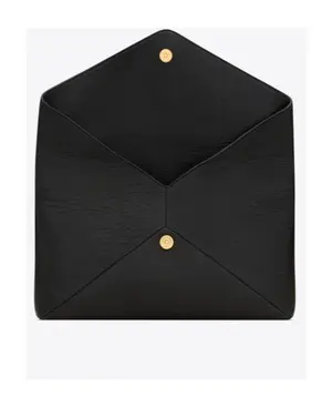 Saint Laurent Cassandre Envelope Large Clutch Bag - Black