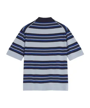Maison Kitsuné Bold Fox Head Patch Fine Gauge Striped Polo Shirt