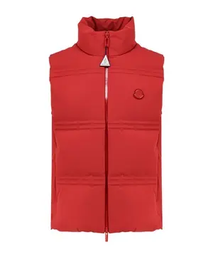 Moncler X Asap Rocky Logo Patch Zip-up Gilet - Red