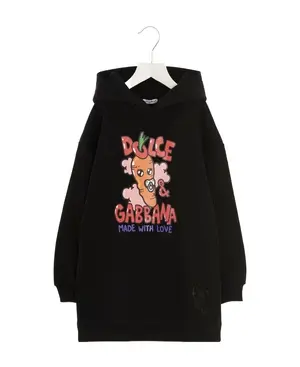 Dolce & Gabbana Logo Print Hooded Dress