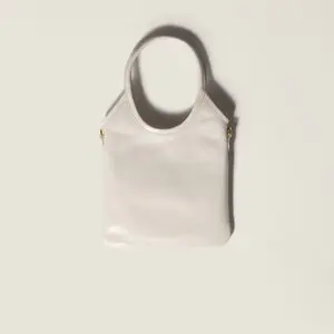 Miu Miu Mini Handbag With Leather Lettering Logo - White