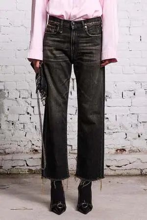 R13 Boyfriend Straight-leg Distressed Jeans