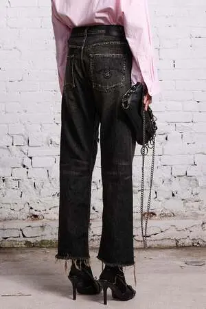 R13 Boyfriend Straight-leg Distressed Jeans