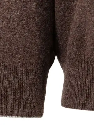 Brunello Cucinelli Long Sleeve Ribbed Hem Sweater - Brown