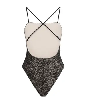Dolce & Gabbana Lace One-piece Swimsuit - Black