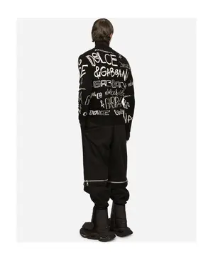 Dolce & Gabbana Logo Intarsia Knit Crew Neck Jumper