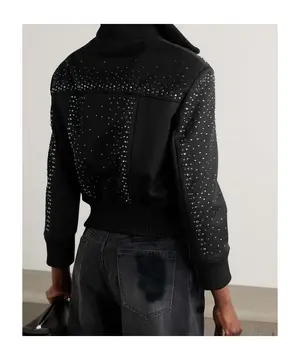 Attico Crystal-embellished Twill Bomber Jacket