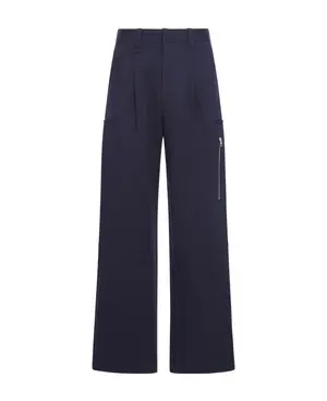 AMI Paris Wide-leg Wool Trousers - No