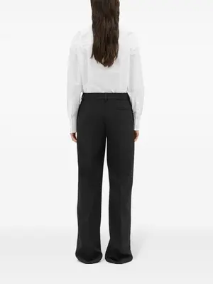 MSGM High-waisted Straight Leg Trousers - Black