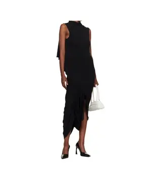 MARINE SERRE Asymmetrical Draped Open-back Dress