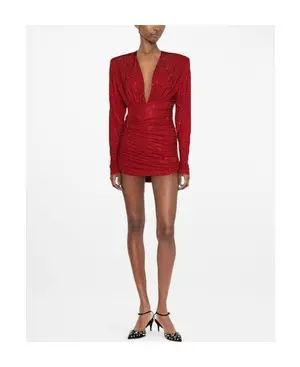 Alexandre Vauthier Crystal Embellished Mini Dress - Red