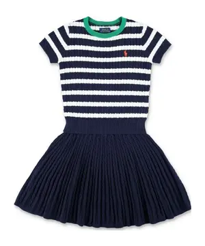 Polo Ralph Lauren Striped Knit Top And Midi Skirt Set