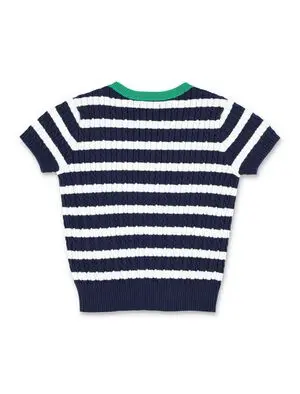 Polo Ralph Lauren Striped Knit Top And Midi Skirt Set