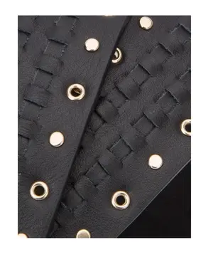 Furla Studded Woven Leather Shoulder Strap