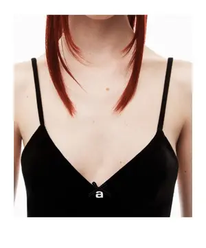 Alexander Wang Velvet Logo Charm Dress