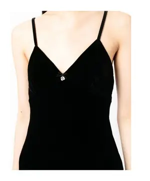 Alexander Wang Velvet Logo Charm Dress