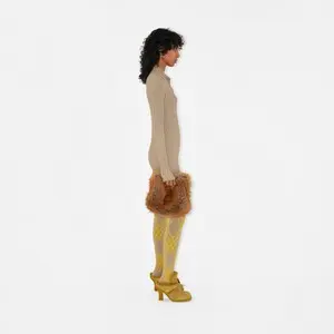 Burberry Ribbed Knit Minidress With Equestrian Knight Logo