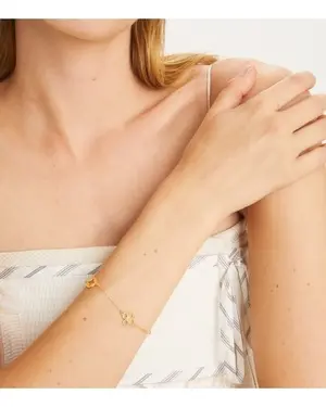 Tory Burch Kira Clover Charm-detail Chain Bracelet