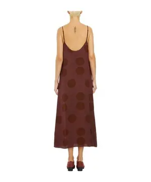 UMA WANG Sleeveless Polka Dot Maxi Dress - Red
