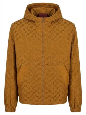 Gucci Monogrammed Zip-up Hooded Jacket