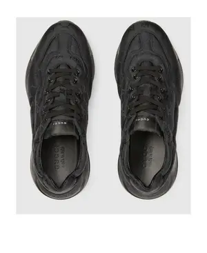 Gucci Rhyton Monogram Jacquard Sneakers - Black