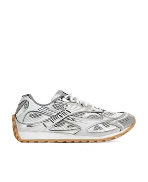 Bottega Veneta Orbit Lace-up Sneakers - Silver/white/optical White Rubber