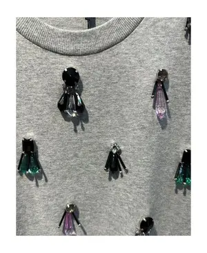 Sportmax Embellished Round-neck Long-sleeve Sweatshirt