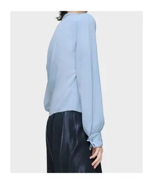 MAISON MARGIELA Long-sleeved Satin Shirt - Blue