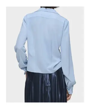 MAISON MARGIELA Long-sleeved Satin Shirt - Blue