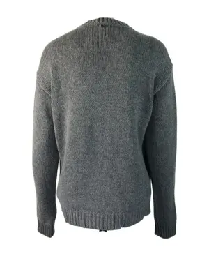Sportmax Long-sleeved Knit Sweater With Floral Applique