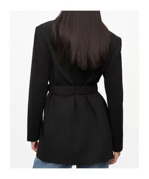 GANNI Crepe Blazer With Belt - Black