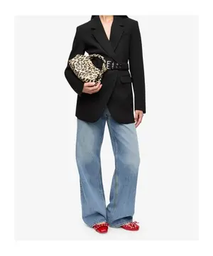 GANNI Crepe Blazer With Belt - Black