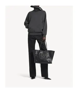 Balenciaga Half-zip Knitted Jumper With Zip Pockets - Grey