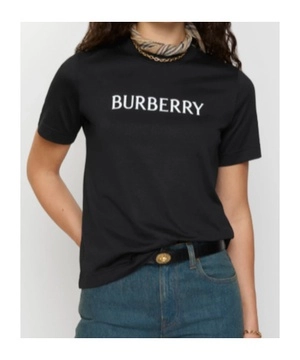 Burberry Logo Printed Crewneck T-shirt - Black
