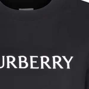 Burberry Logo Printed Crewneck T-shirt - Black