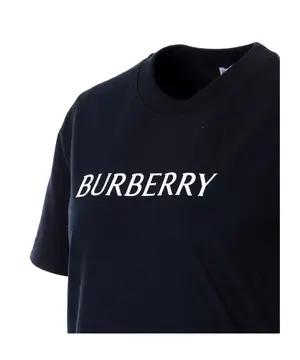 Burberry Logo Printed Crewneck T-shirt - Black