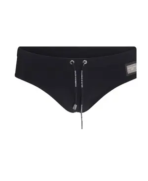 Dolce & Gabbana Logo Patch Swim Shorts - Black
