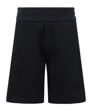 Moncler Piquet Shorts With Tricolour Trim - Navy Blue