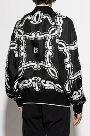 Dolce & Gabbana Bandana Printed Zipped Bomber Jacket