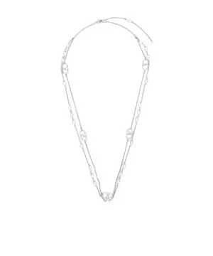Valentino Garavani Vlogo Plaque Necklace - White