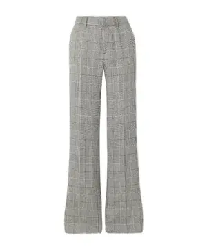 Alessandra Rich Prince Of Wales Checked Wool Trousers - Gray
