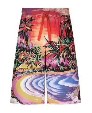 Dolce & Gabbana Graphic Print Drawstring Bermuda Shorts