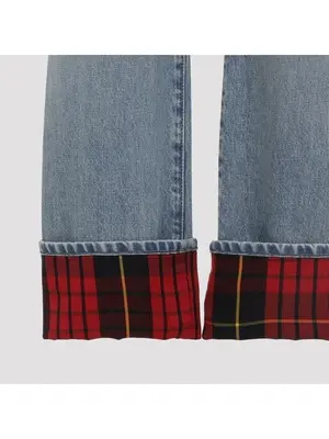 Alexander McQueen Checked Cuff Straight-leg Jeans - No