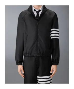 Thom Browne 4-bar Stripe Zipped Jacket - Black